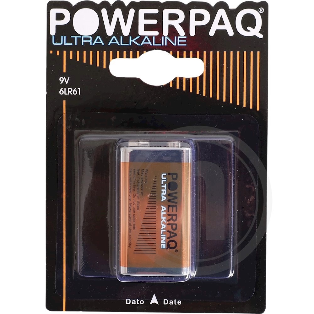 Batteri 9V 6LR61 fra Powerpaq – Leveret med nemlig.com