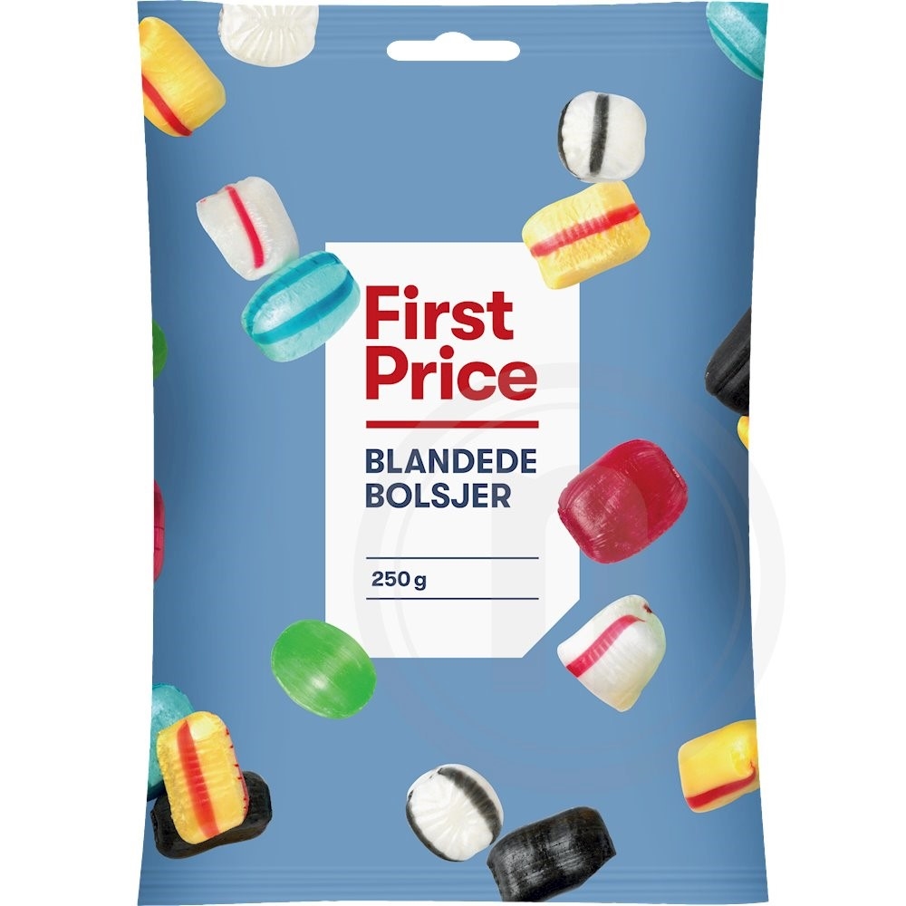 Blandede bolscher fra First Price – Leveret med nemlig.com