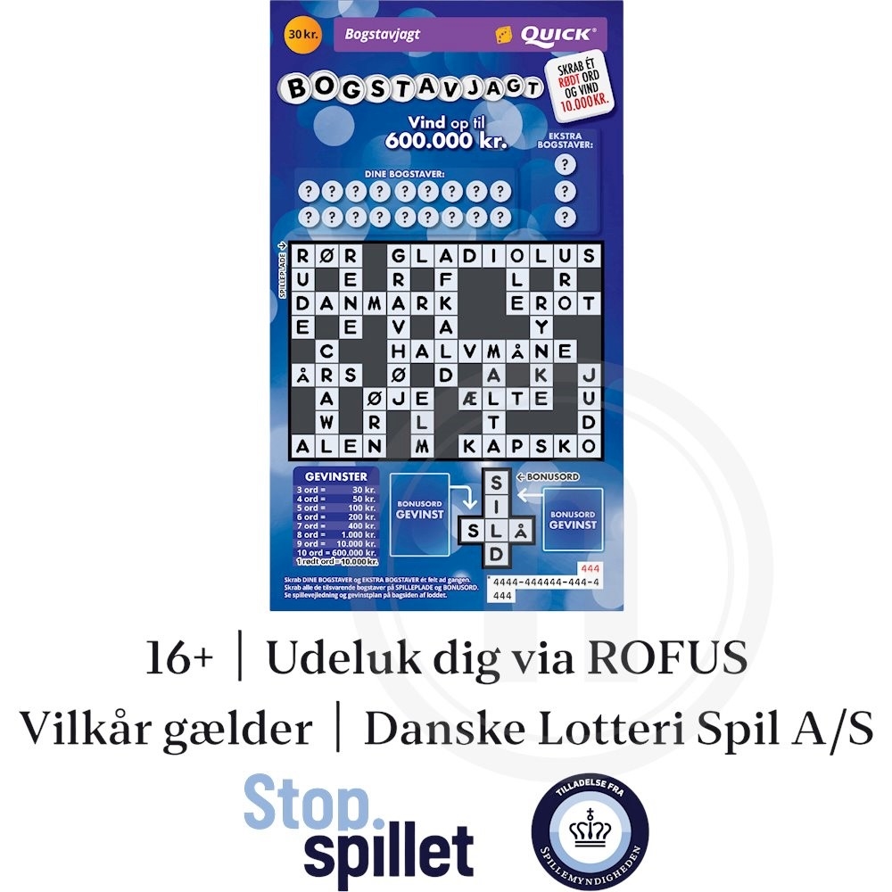 Bogstavjagt Skrab fra Quick – Leveret med nemlig.com