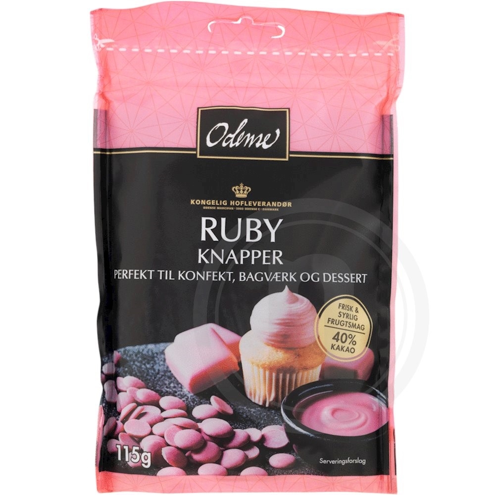 Chokoladeknapper (ruby) fra Odense Marcipan – Leveret med nemlig.com