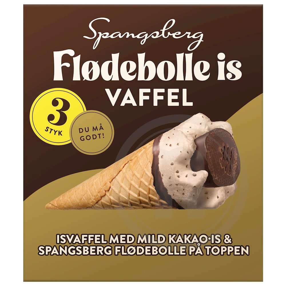 Flødebolle isvaffel fra Spangsberg – Leveret med nemlig.com