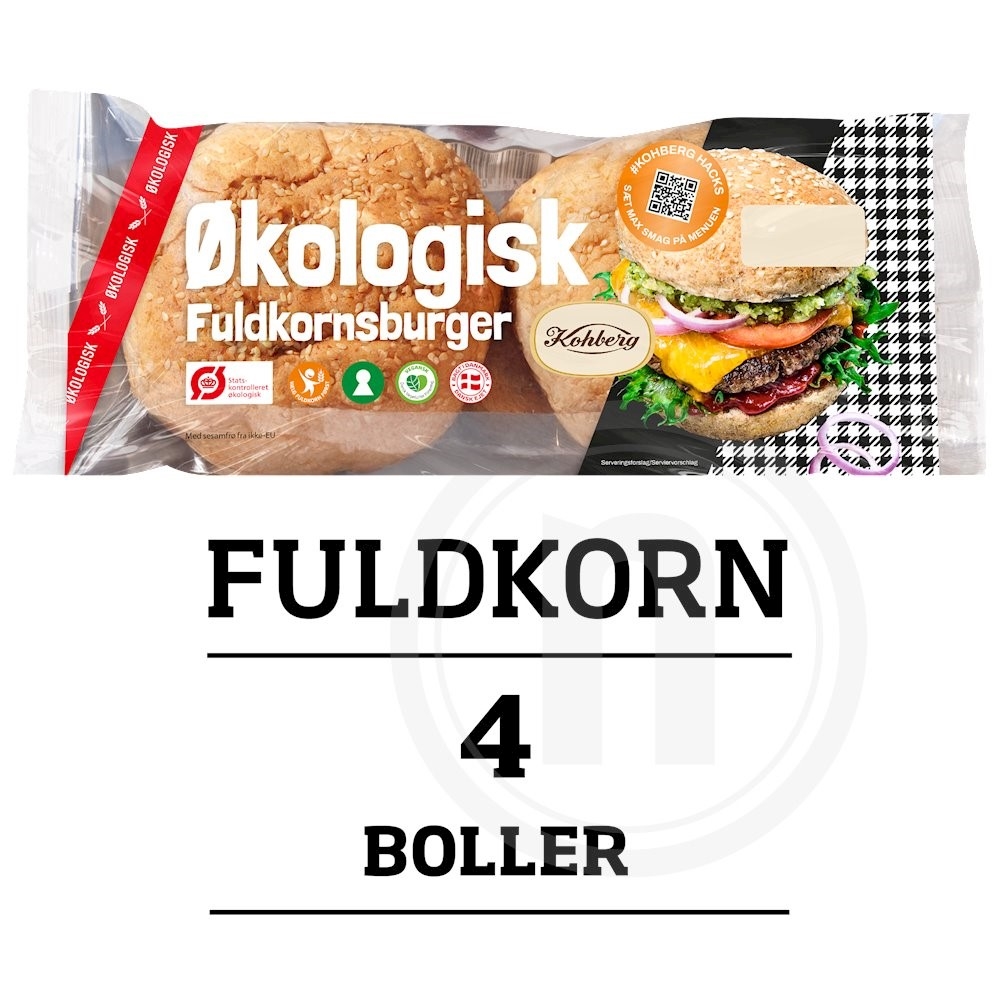 Fuldkornsburgerboller øko. fra Kohberg – Leveret med nemlig.com