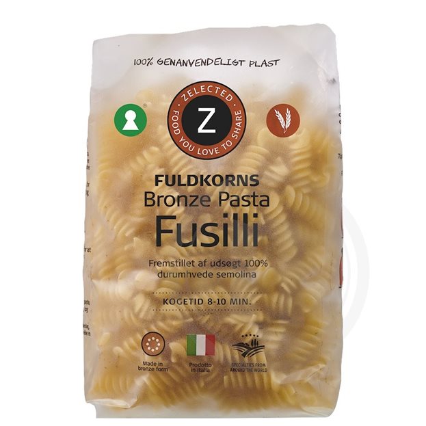 Fusilli m. fuldkorn fra Zelected Foods – Leveret med nemlig.com Fusilli m. fuldkorn fra Zelected Foods – Leveret med nemlig.com