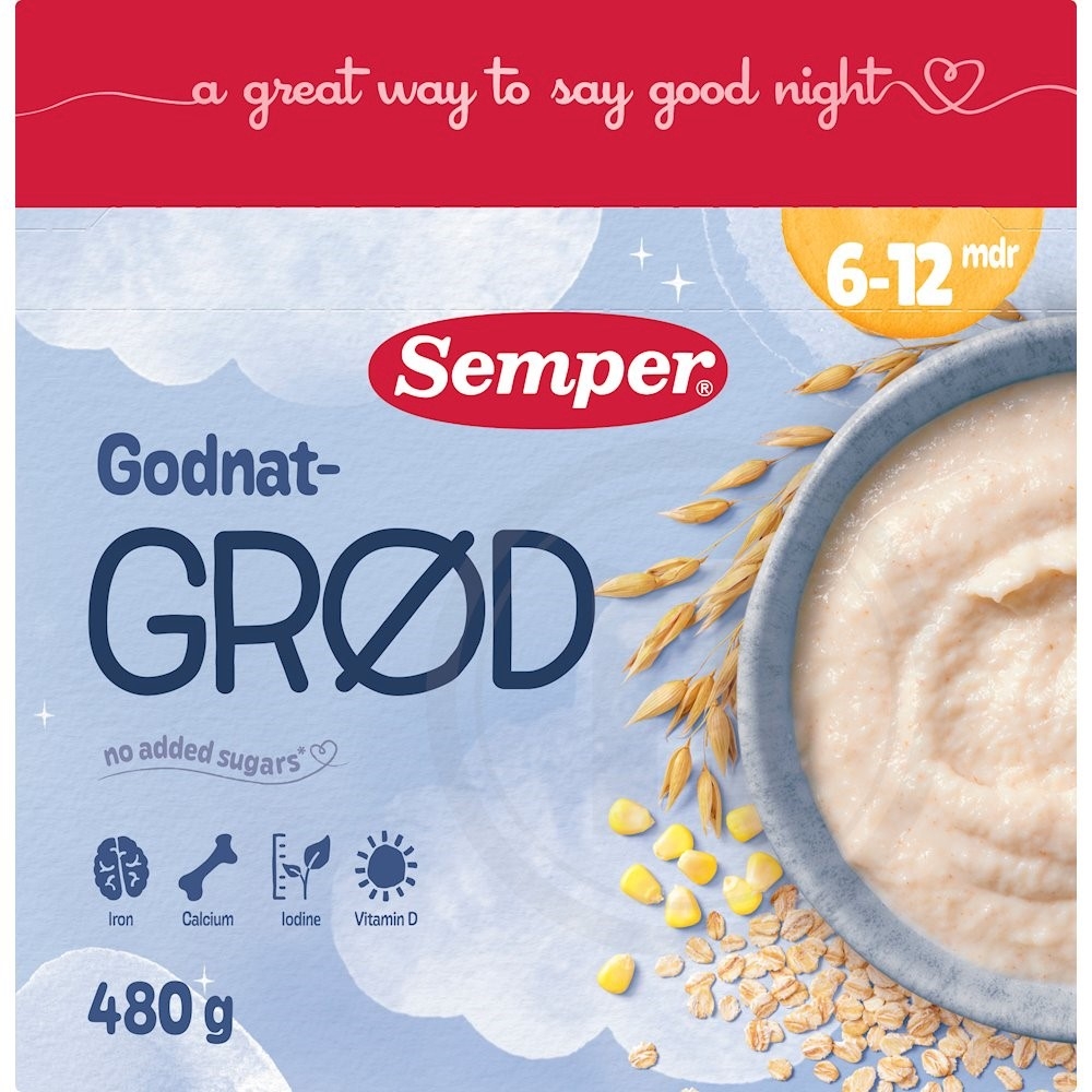 Godnatgrød Natural Fra Semper Leveret Med