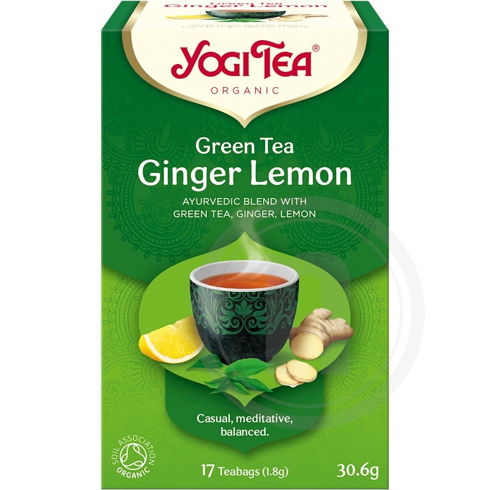 Green Tea Ginger Lemon fra Yogi Tea – Leveret med nemlig.com