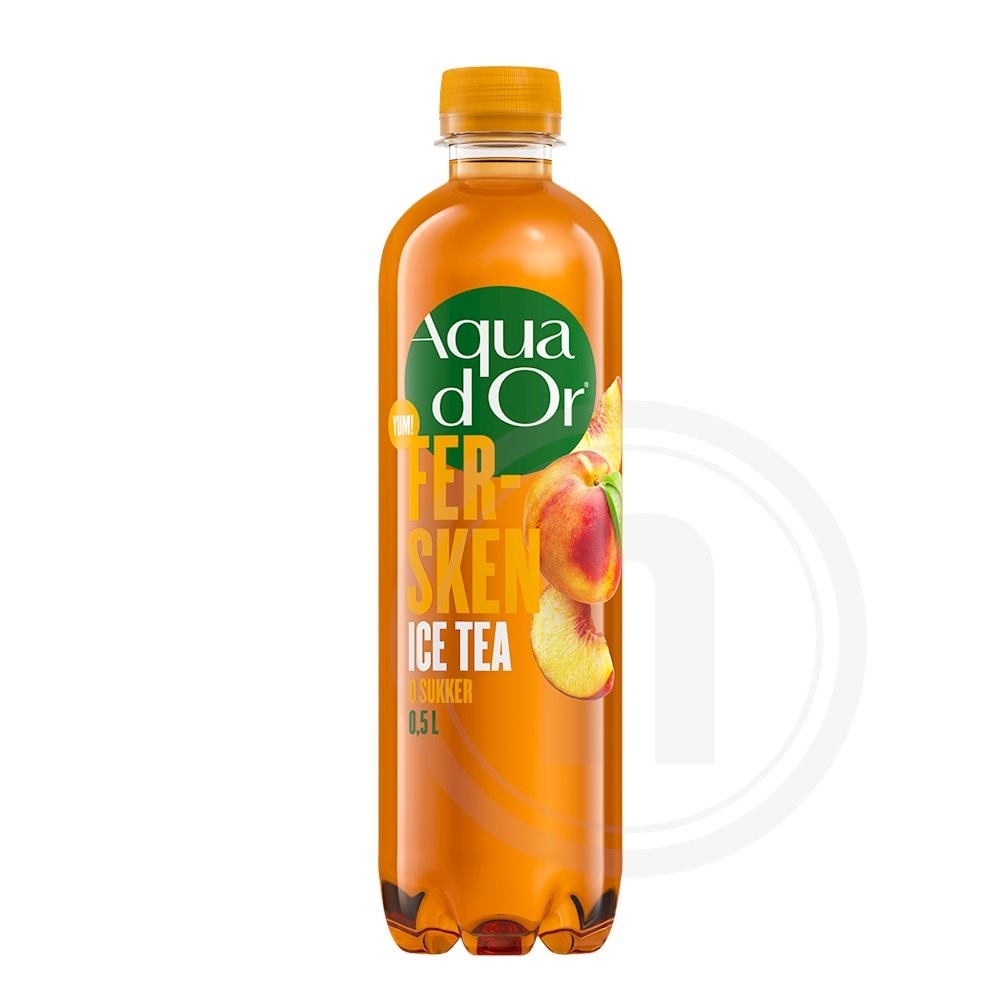 Ice tea m. ferskensmag fra Aqua d'Or – Leveret med nemlig.com
