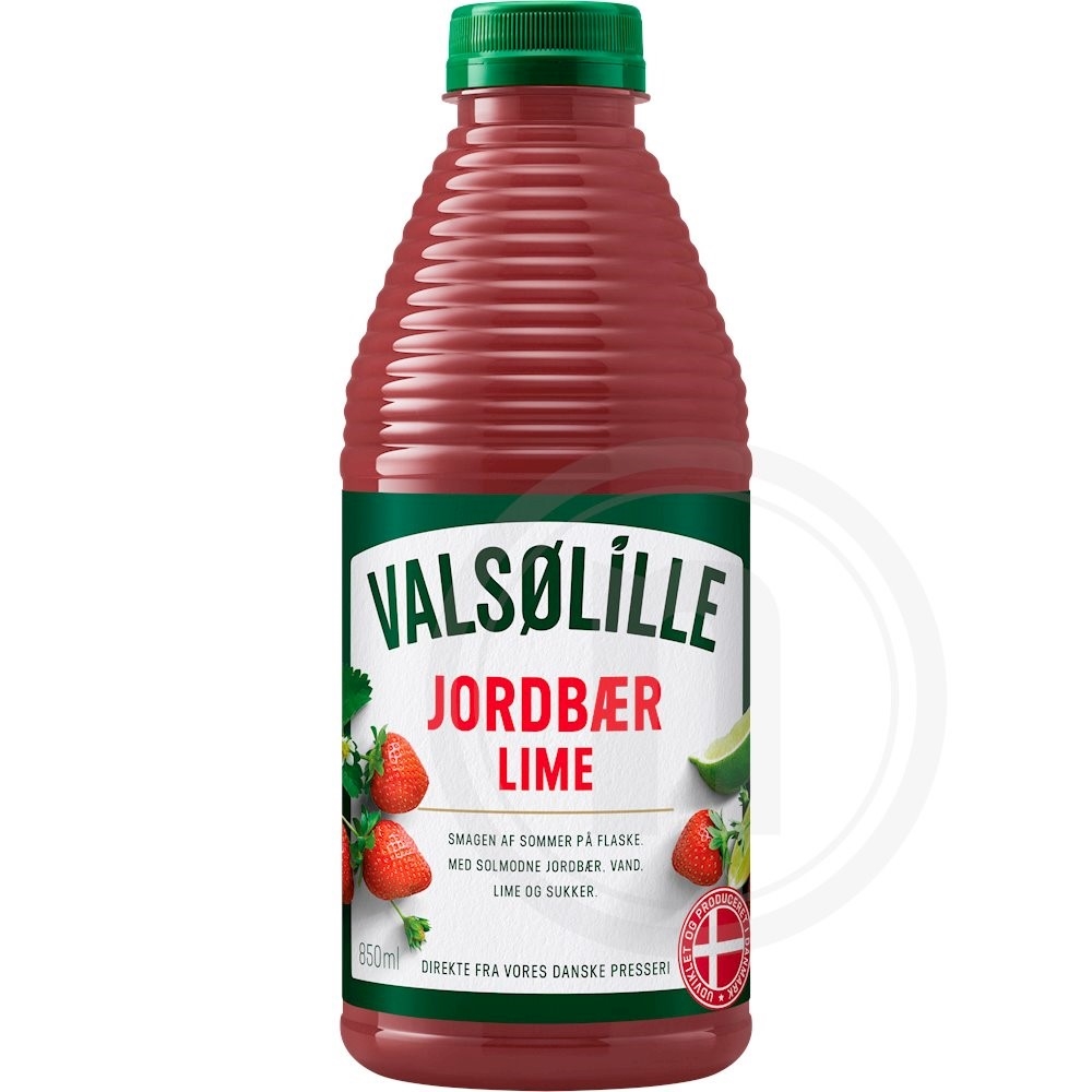 Jordbær/lime drik fra Valsølille – Leveret med nemlig.com