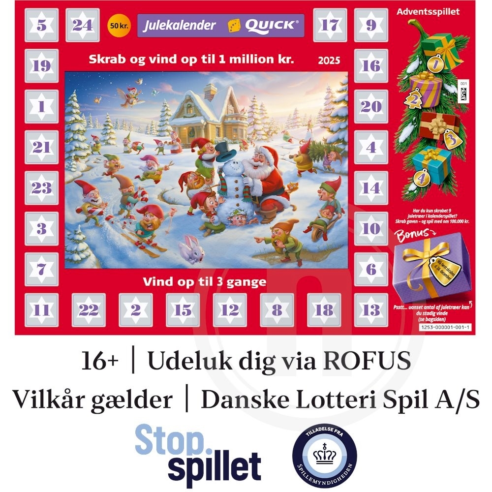 Julekalender Skrab fra Quick – Leveret med nemlig.com