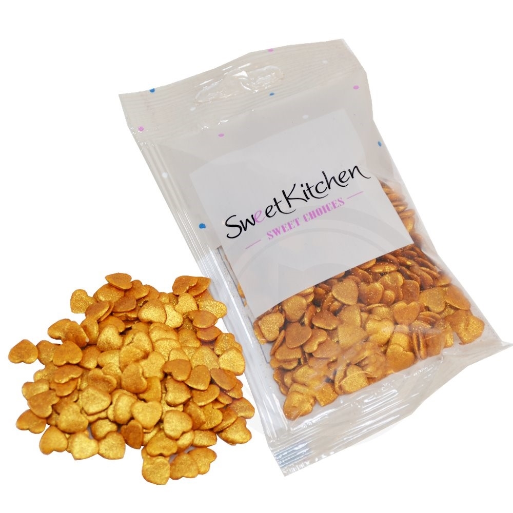Krymmel guld hjerter fra Sweetkitchen – Leveret med nemlig.com