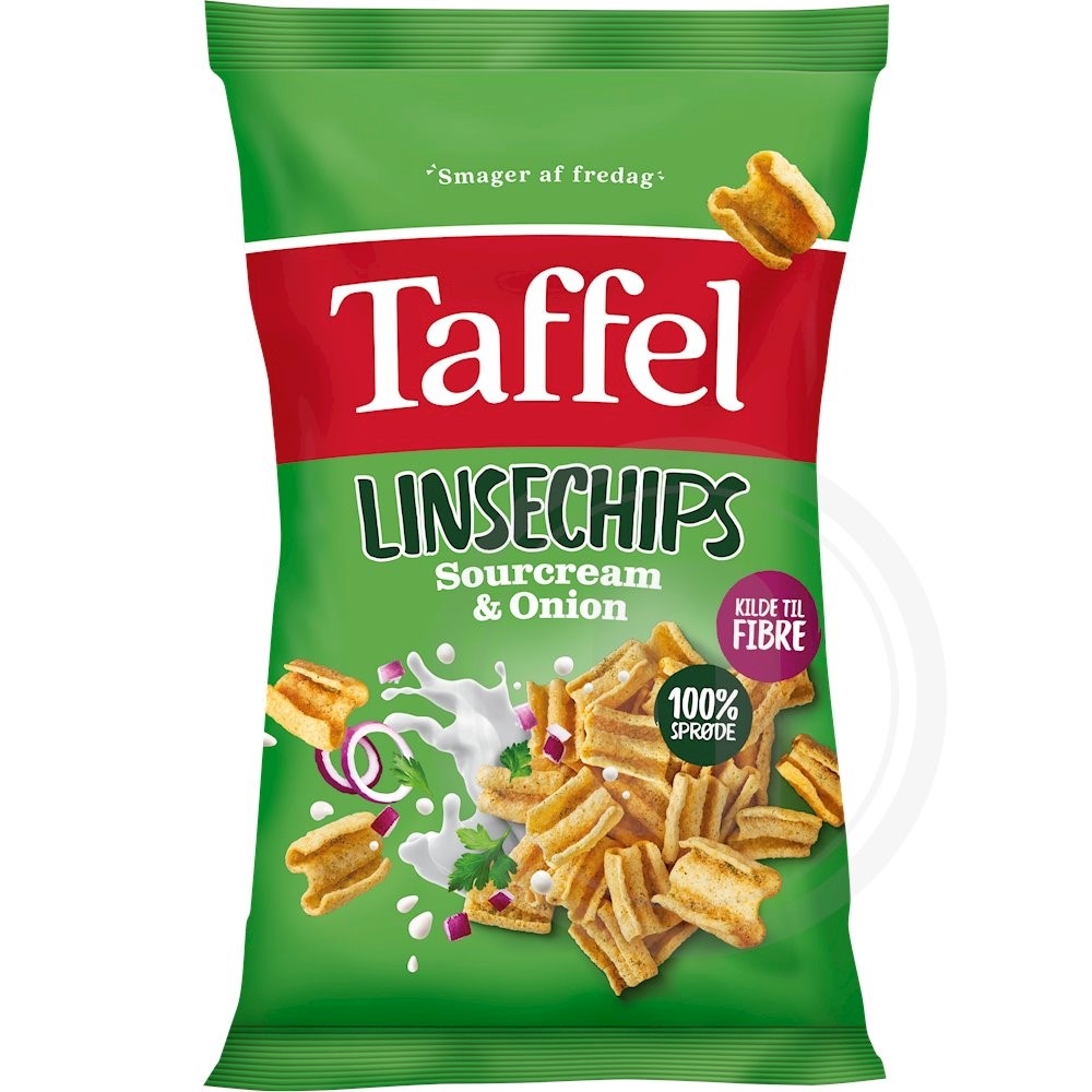 Linsechips sour cream & onion fra Taffel – Leveret med nemlig.com
