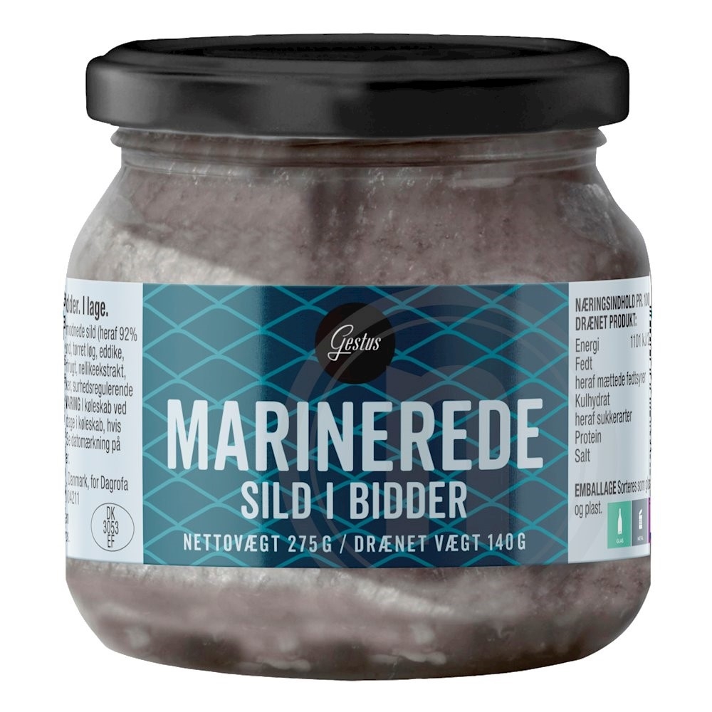 Marinerede sild i bidder fra Gestus – Leveret med nemlig.com