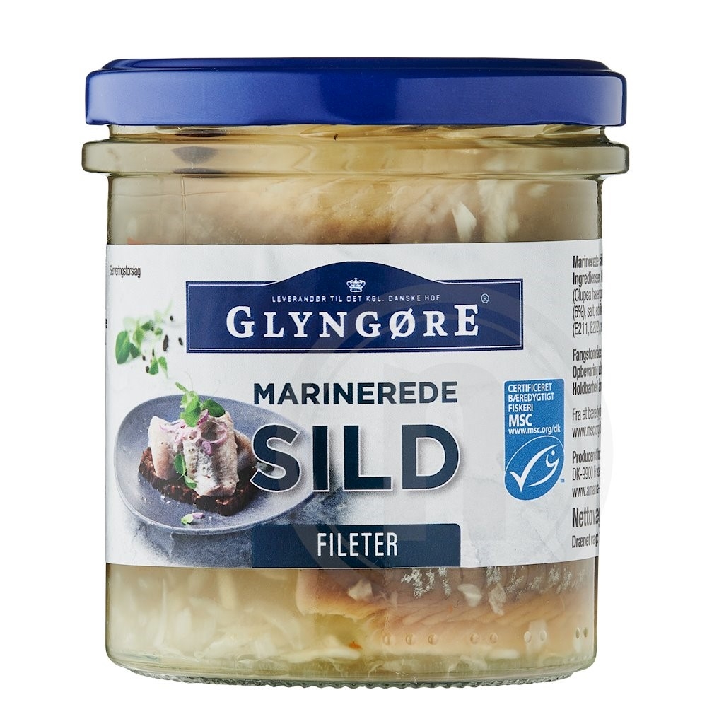 Marinerede sild i fileter fra Glyngøre – Leveret med nemlig.com