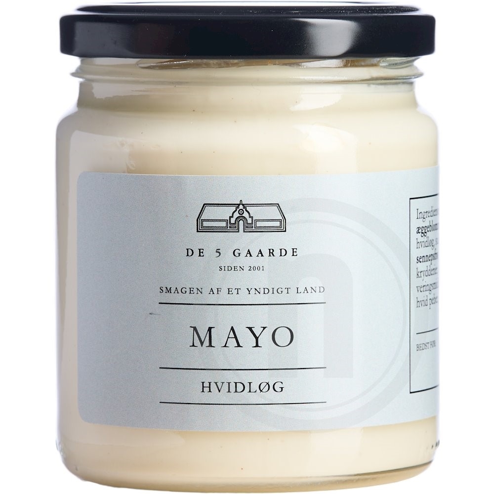 Mayonnaise m. hvidløg fra De 5 Gaarde – Leveret med nemlig.com Mayonnaise m. hvidløg fra De 5 Gaarde – Leveret med nemlig.com