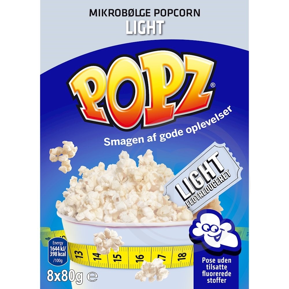 Microovns popcorn light fra Popz – Leveret med nemlig.com
