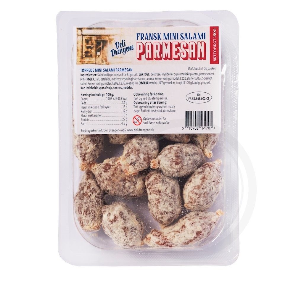 Mini salami m. parmesan fra Deli Drengene – Leveret med nemlig.com