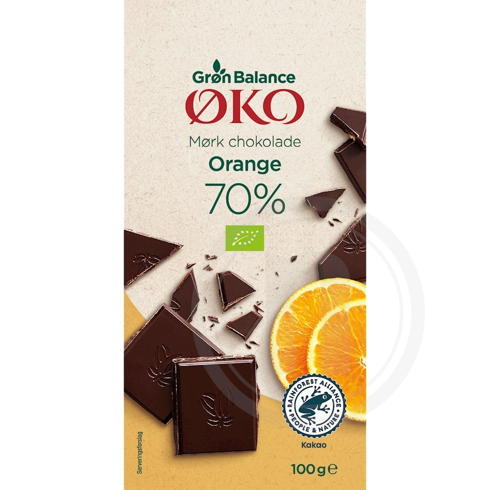 Mørk chokolade m. orange øko. fra Grøn Balance – Leveret med nemlig.com