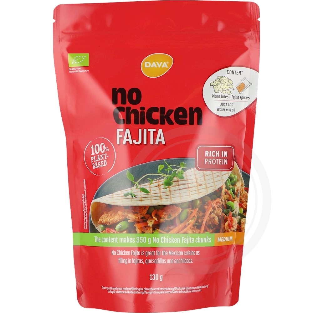 No Chicken Fajita øko. fra Dava – Leveret med nemlig.com
