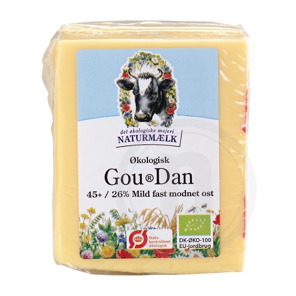 Ost i stykke mild 45+ øko. fra Naturmælk – Leveret med nemlig.com