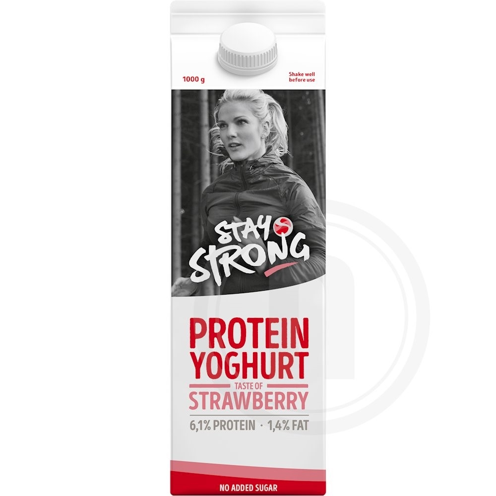 Protein yoghurt m. jordbær fra Stay Strong – Leveret med nemlig.com