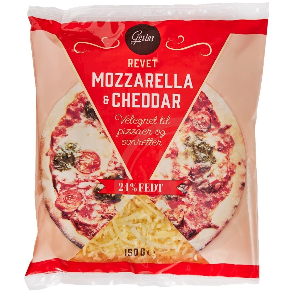 Revet mozzarella & cheddar fra Gestus – Leveret med nemlig.com