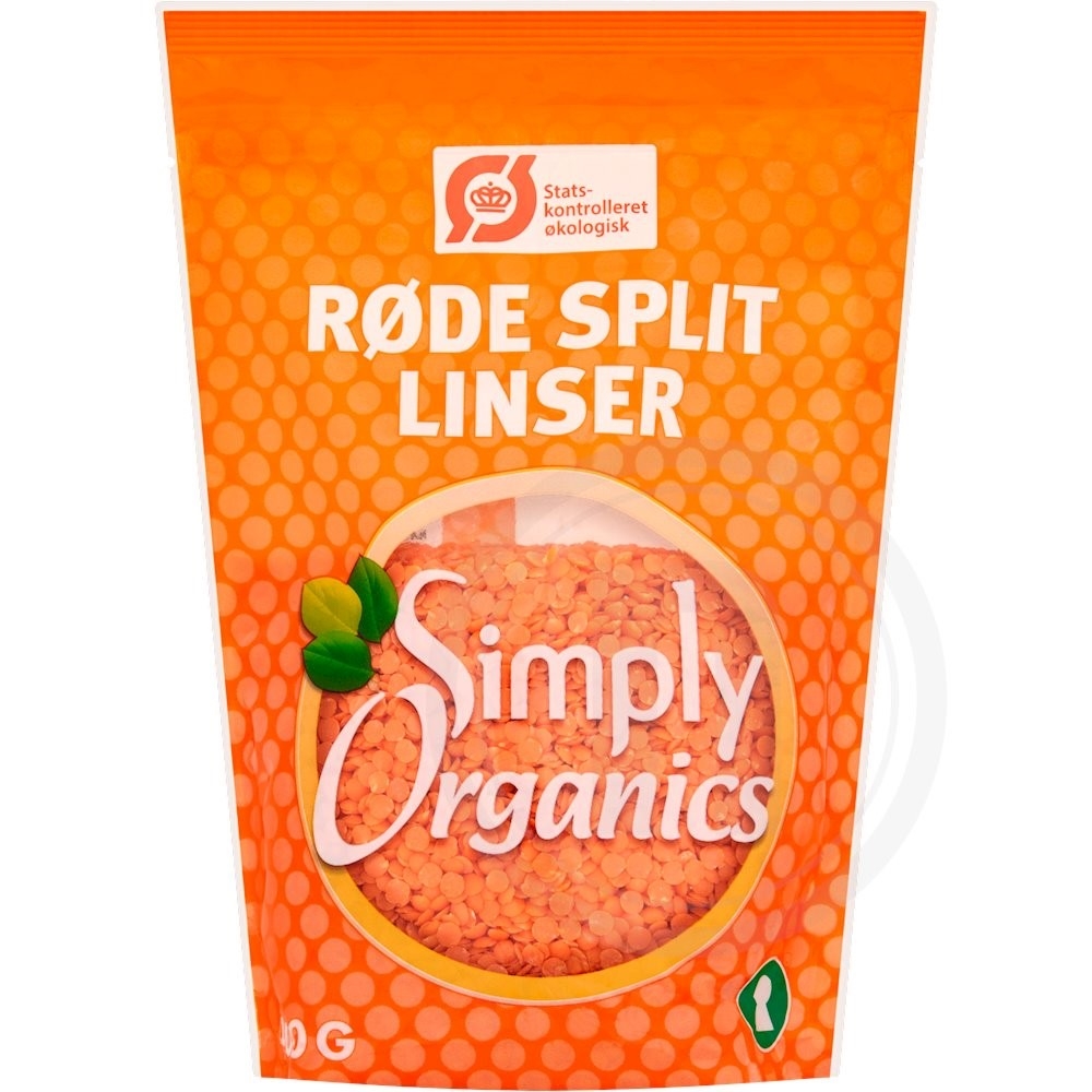 Røde split linser øko. fra Simply Organics – Leveret med nemlig.com