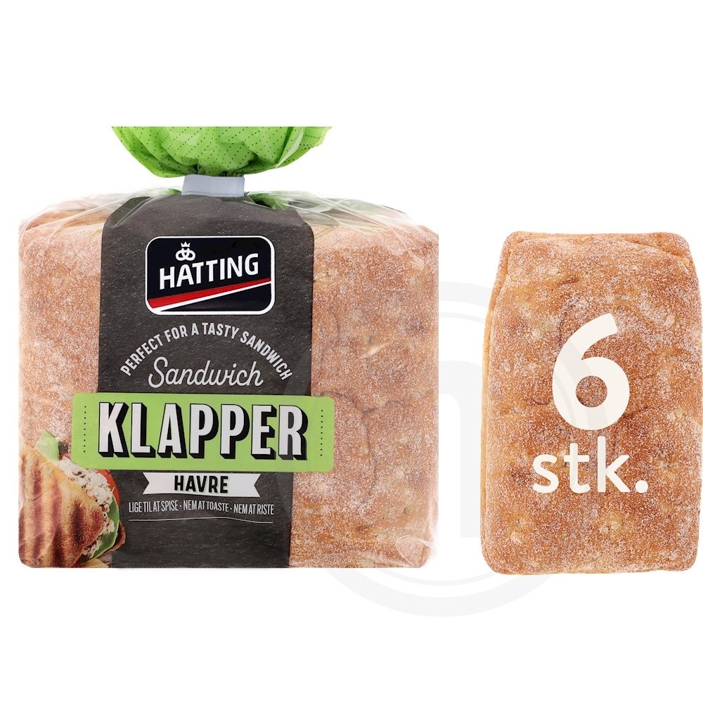 Sandwich klapper m. havre fra Hatting – Leveret med nemlig.com