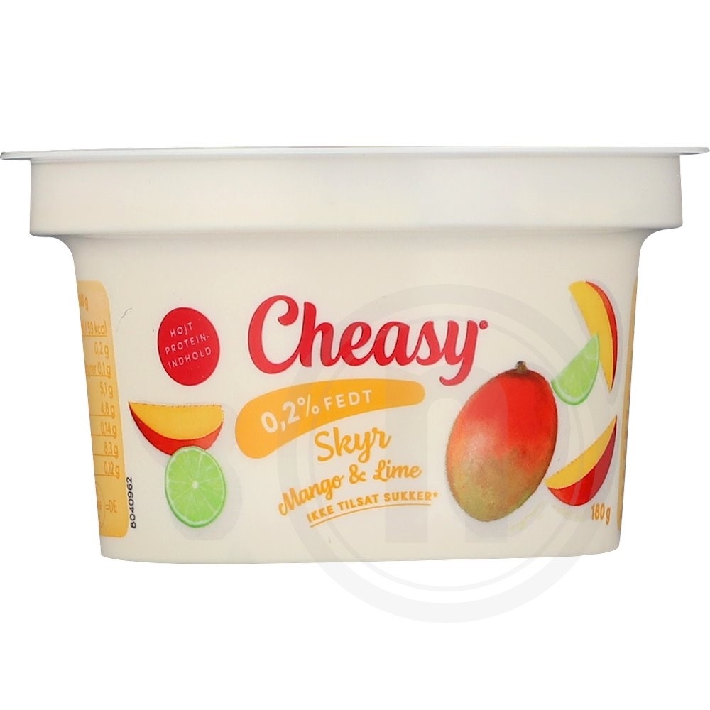 Skyr m. mango og lime 0,2% fra Cheasy – Leveret med nemlig.com Skyr m. mango og lime 0,2% fra Cheasy – Leveret med nemlig.com