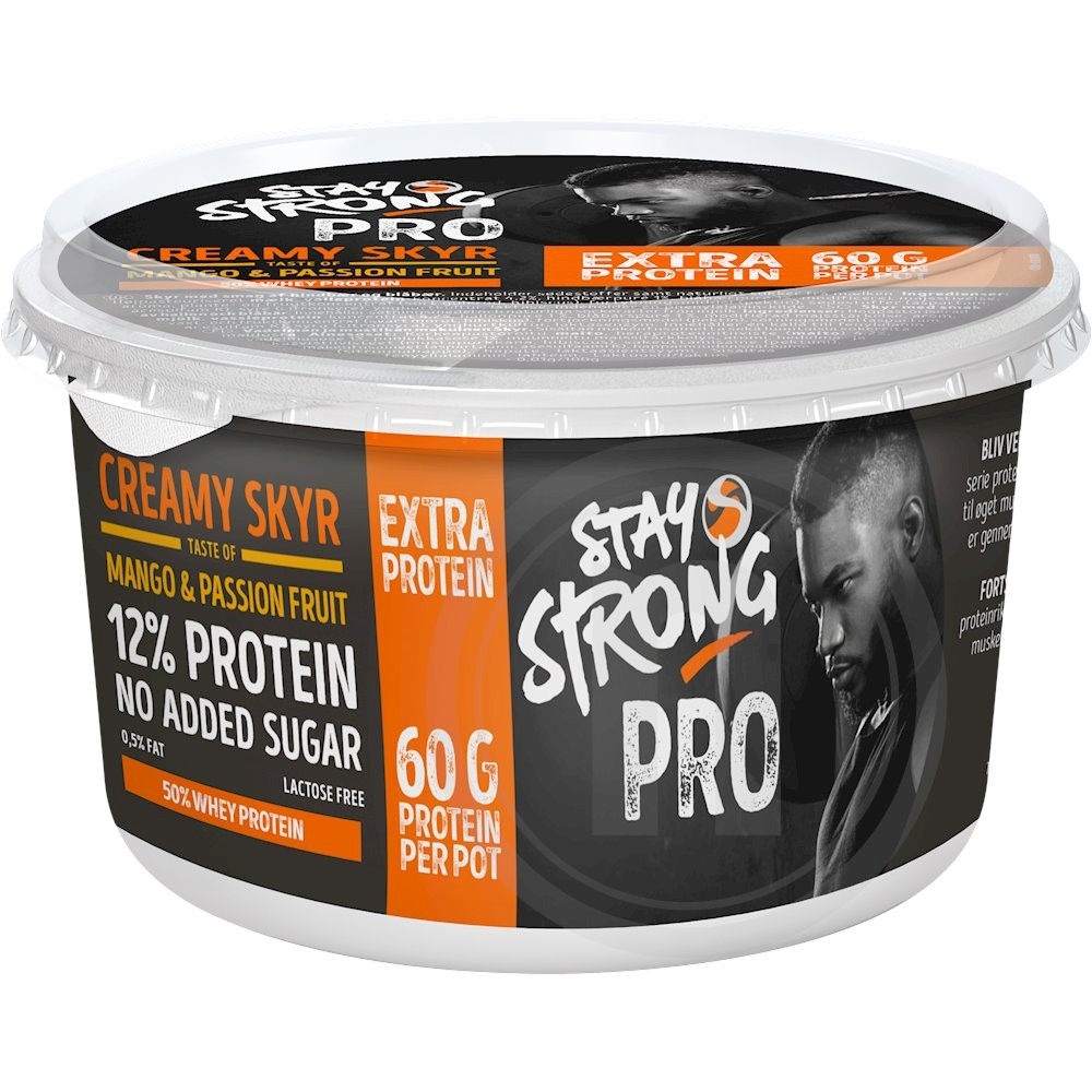 Skyr m. mango og passionsfrugt fra Stay Strong – Leveret med nemlig.com
