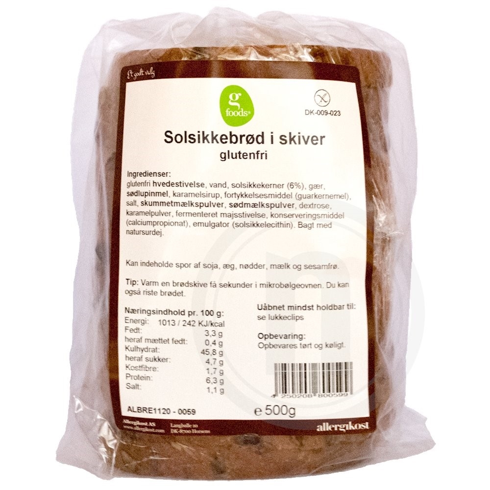 Solsikkebrød i skiver fra G. Foods – Leveret med nemlig.com