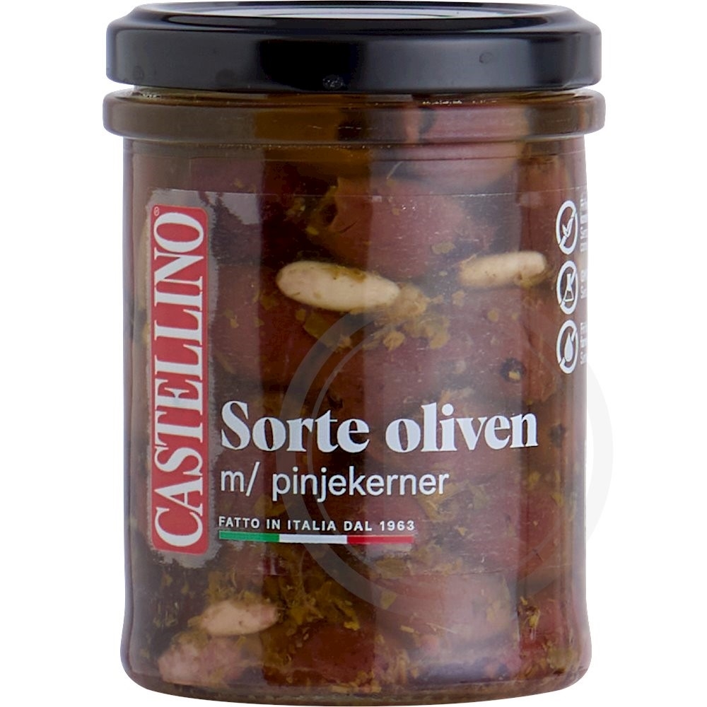 Sorte oliven u. sten fra Castellino – Leveret med nemlig.com