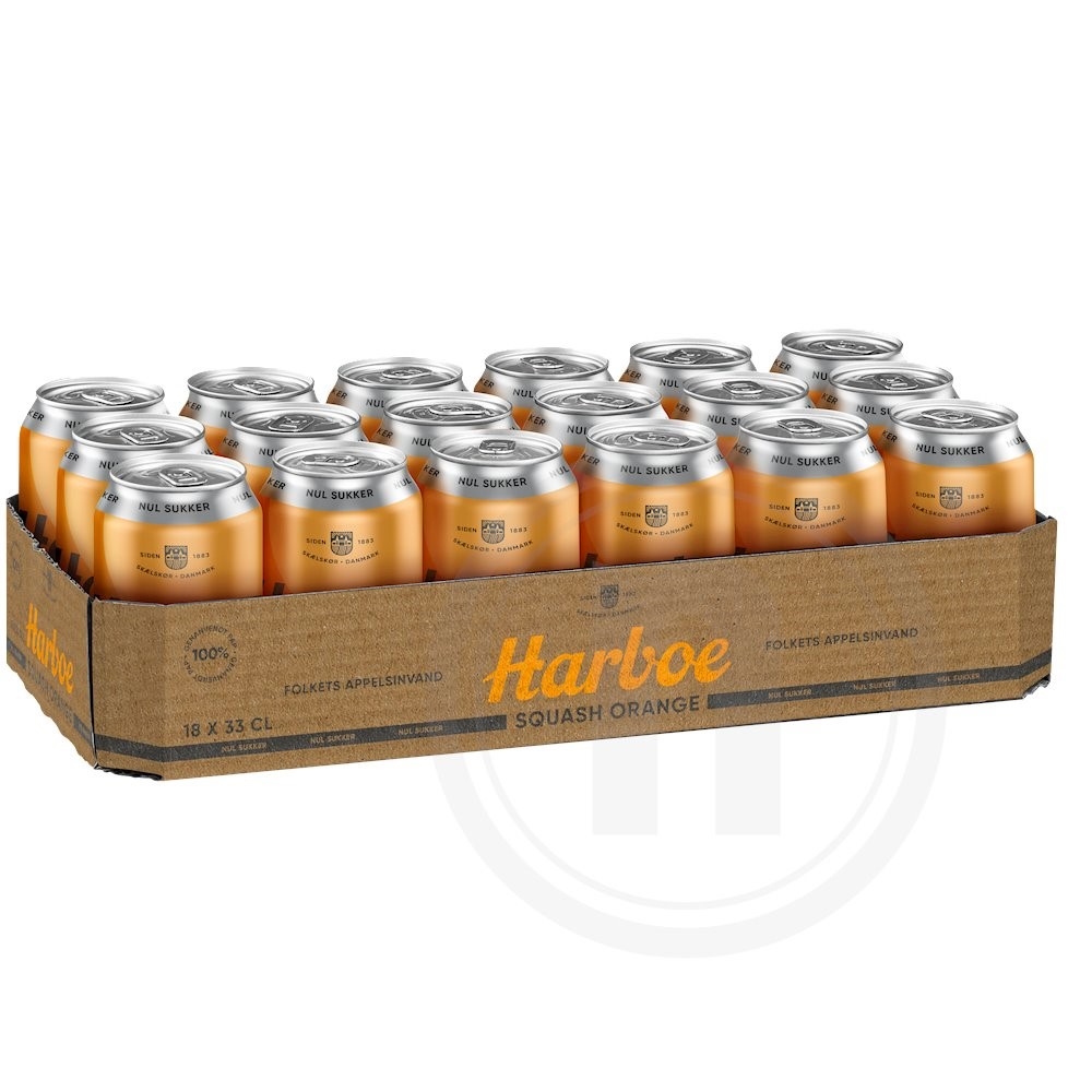 Squash Orange NUL sukker(dåse) fra Harboe – Leveret med nemlig.com