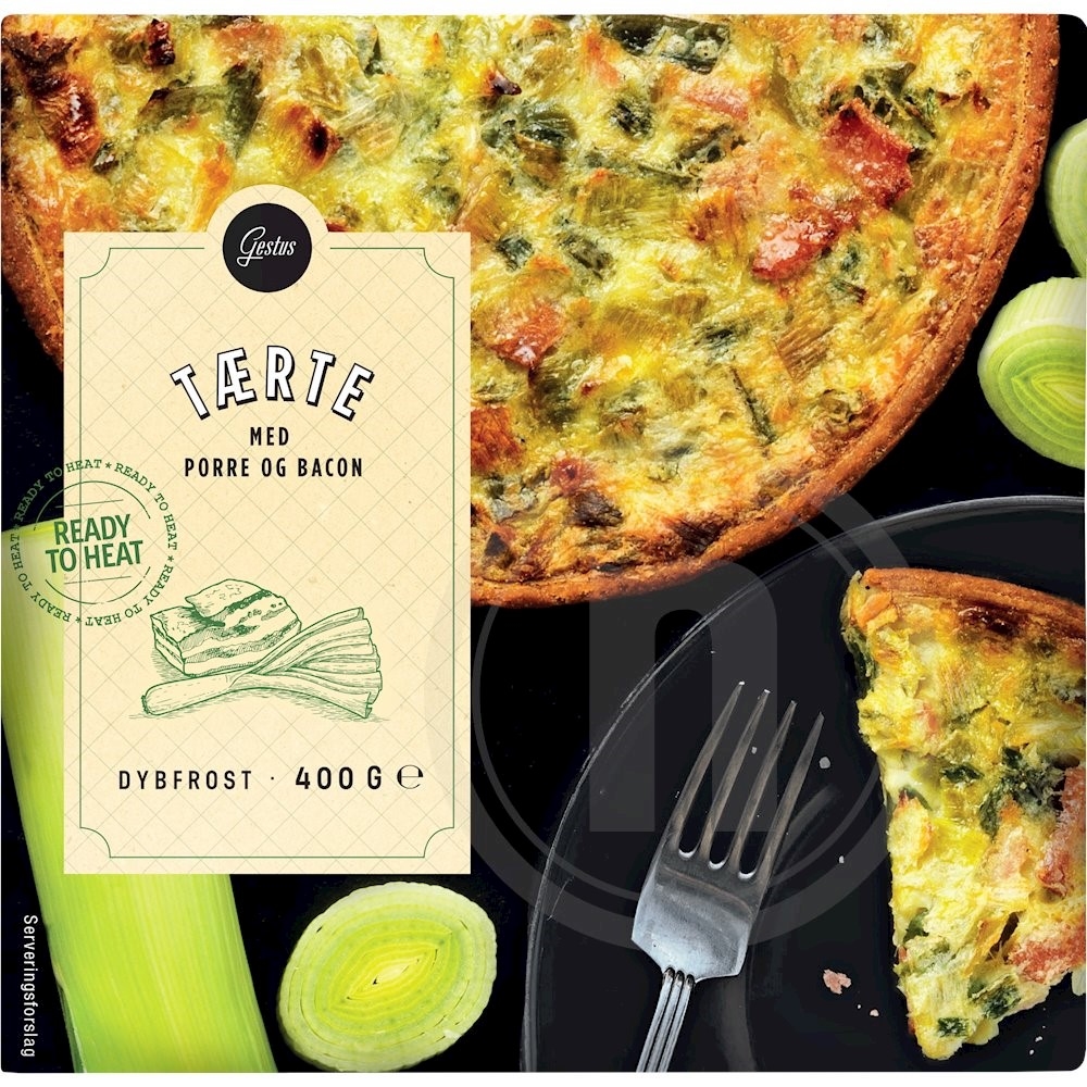 Tærte m. porre og bacon fra Gestus – Leveret med nemlig.com