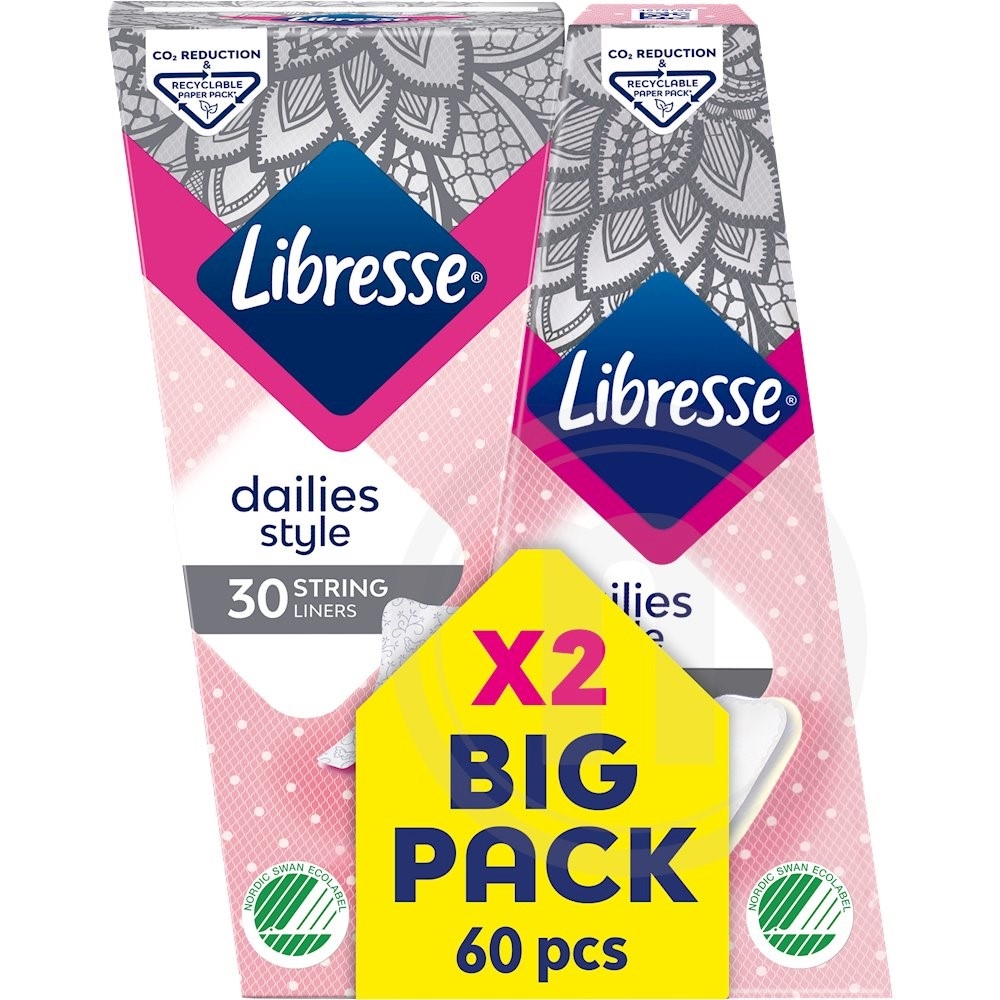 Trusseindlæg t. string (tynde) fra Libresse – Leveret med nemlig.com