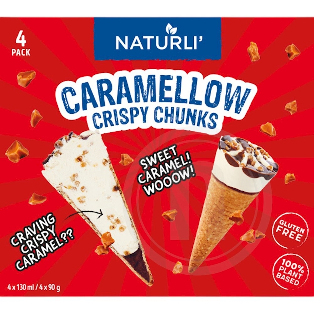 Vaffelis caramellow fra Naturli' – Leveret med nemlig.com