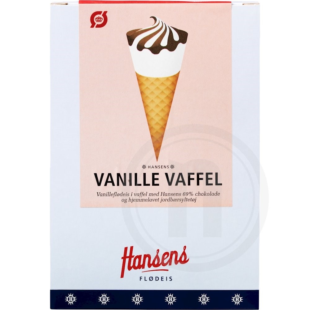 Vaffelis m. vanilje øko. fra Hansens Flødeis – Leveret med nemlig.com