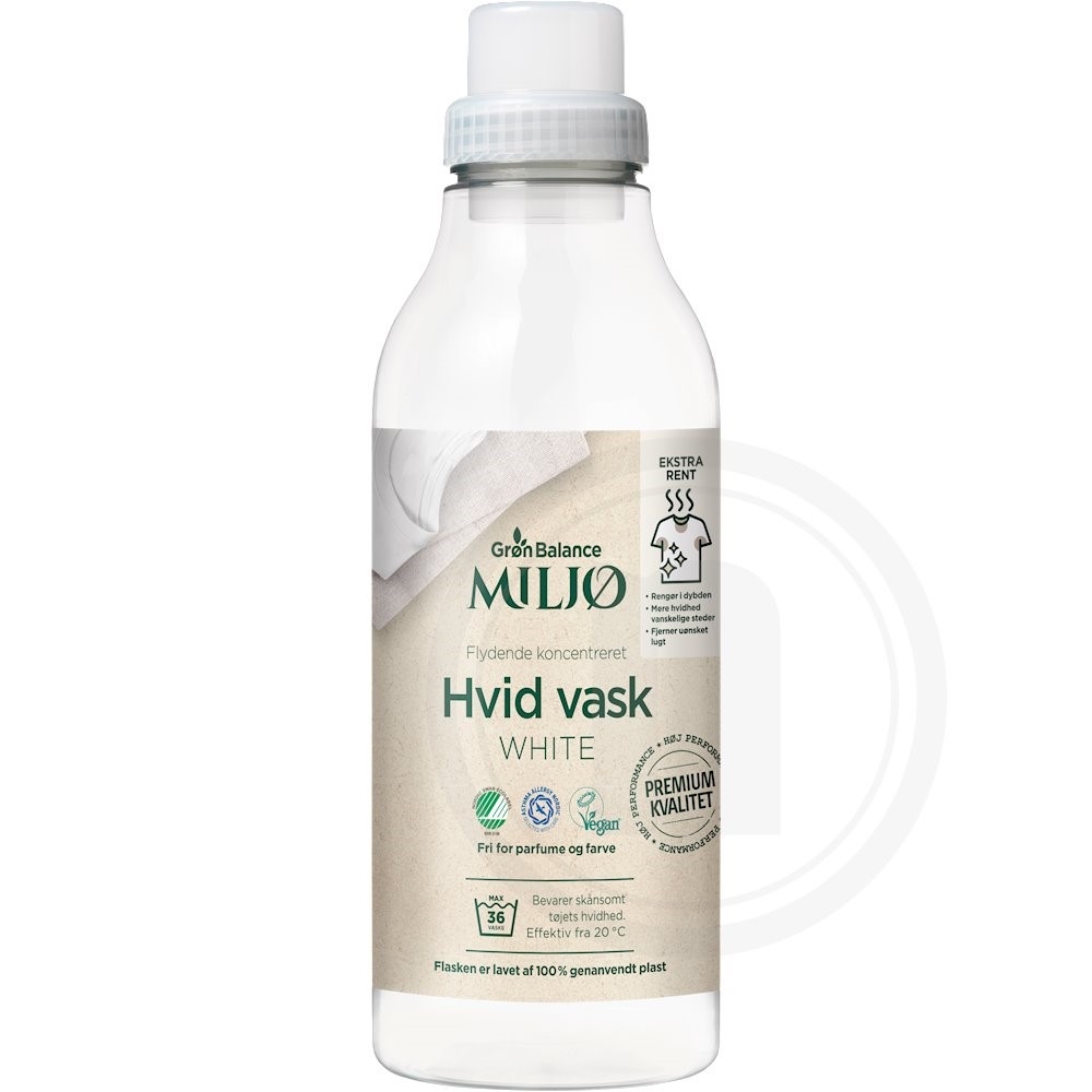 Vaskemiddel til hvid vask fra Grøn Balance – Leveret med nemlig.com