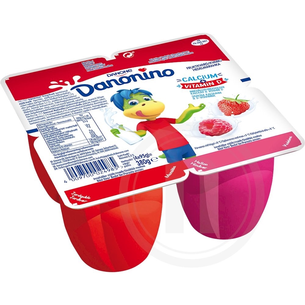 Yoghurt m. jordbær og hindbær fra Danonino – Leveret med nemlig.com Yoghurt m. jordbær og hindbær fra Danonino – Leveret med nemlig.com